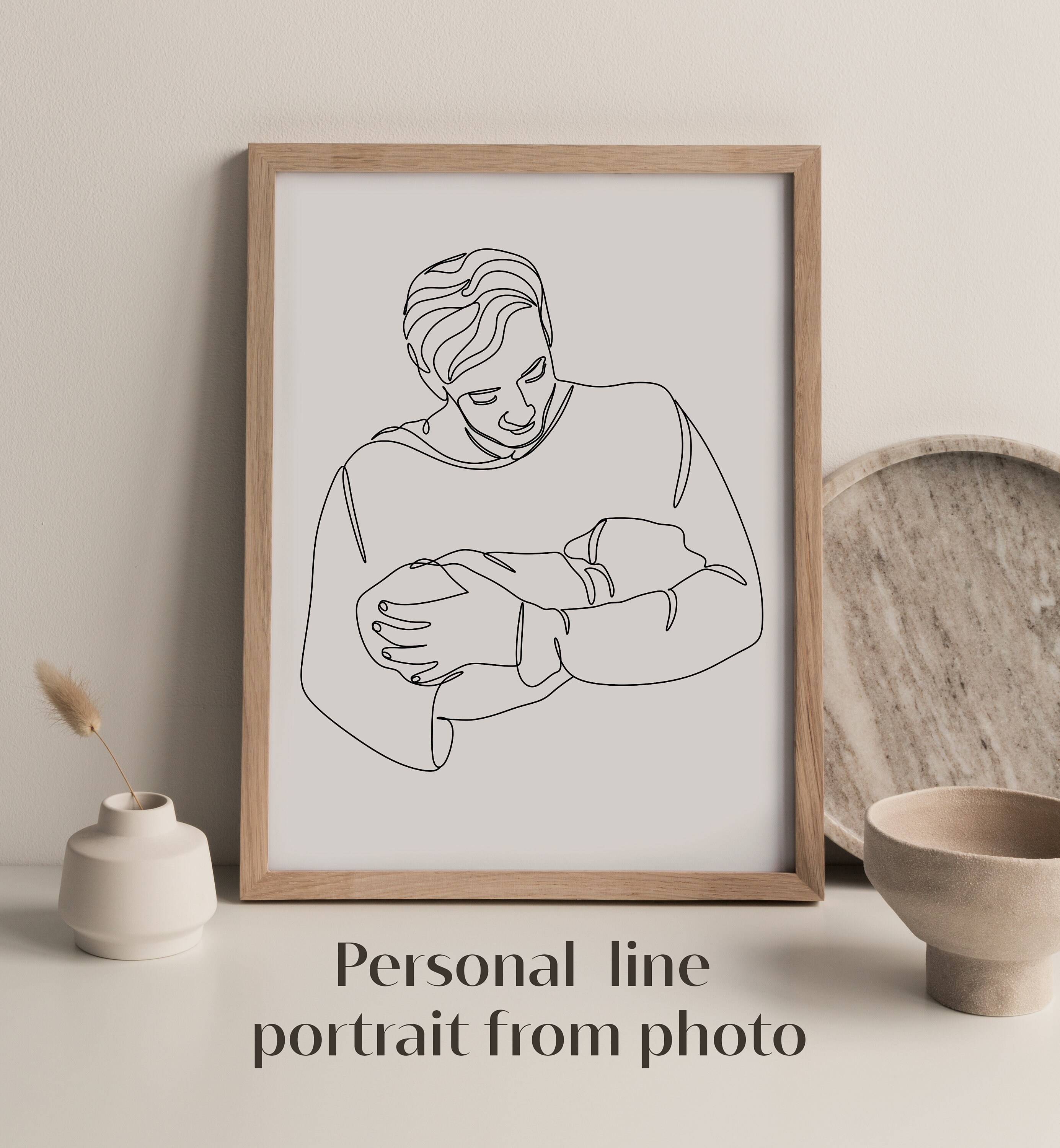Personalised Line Drawing Portrait Print. Line Drawing Family | Etsy