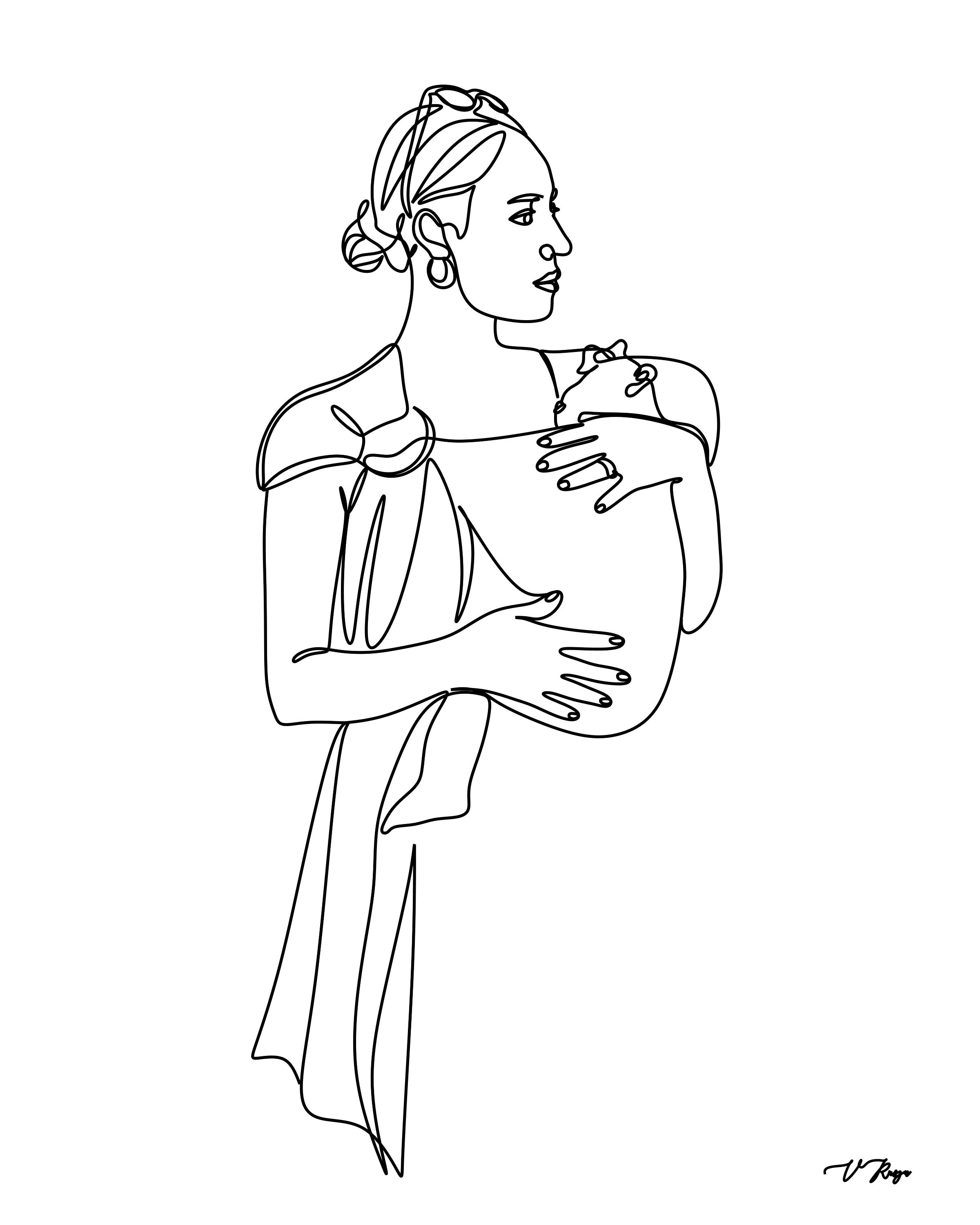 Line Art Portrait. Custom Line Drawing Portrait. Custom Line | Etsy