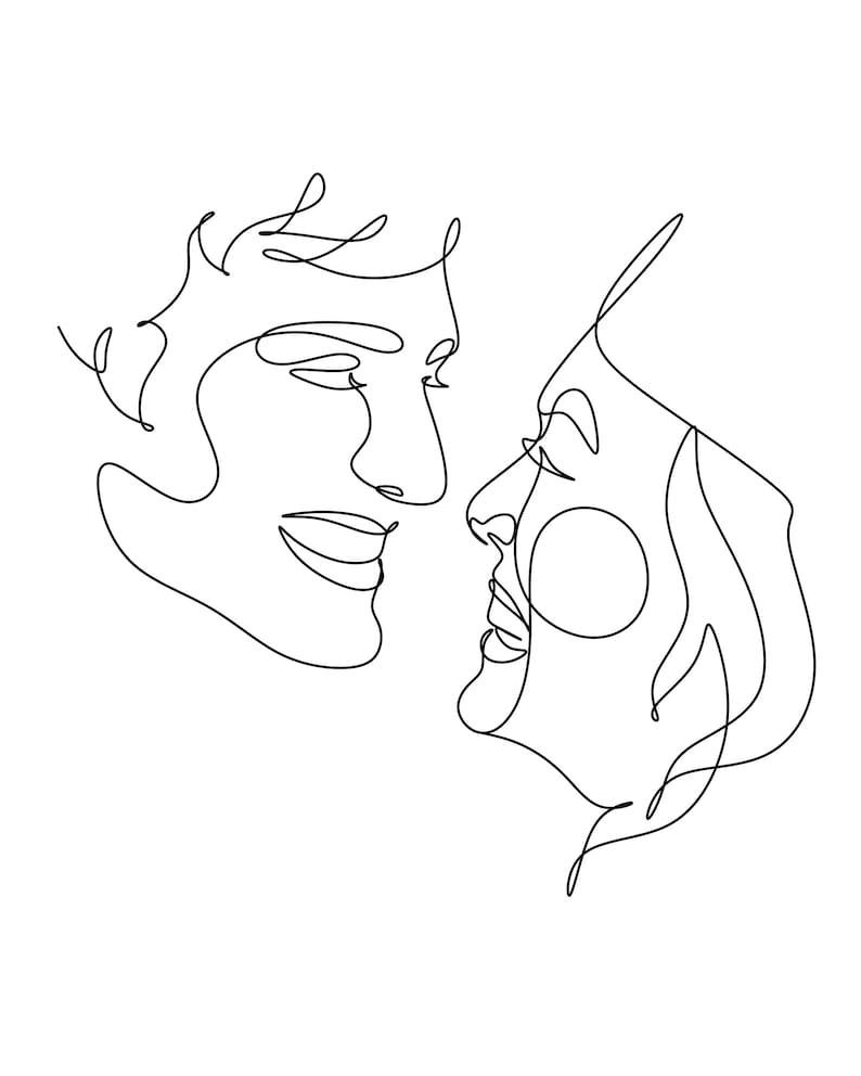 Custom One Line Drawing One Line Portrait Personalized - Etsy