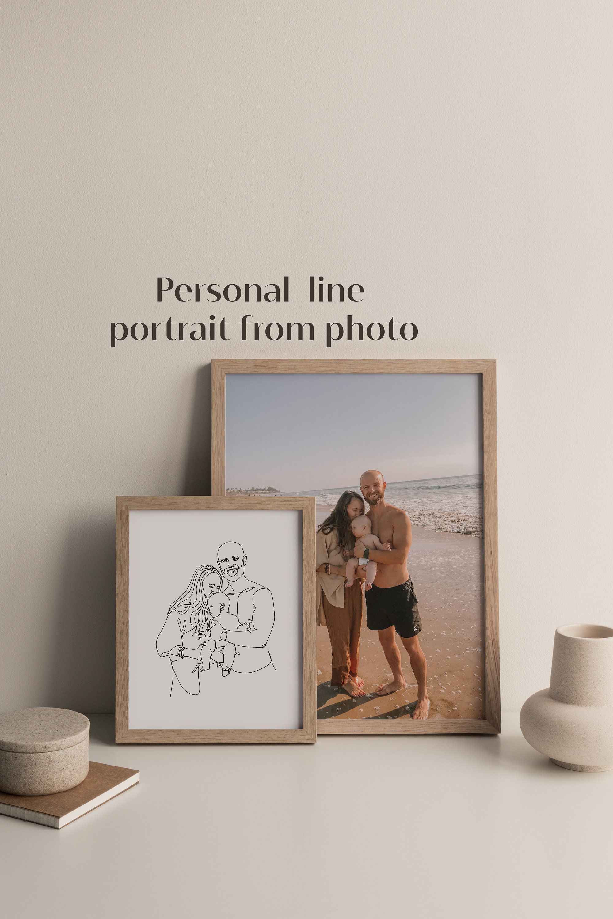 Personalised Line Drawing Portrait Print. Line Drawing Family | Etsy