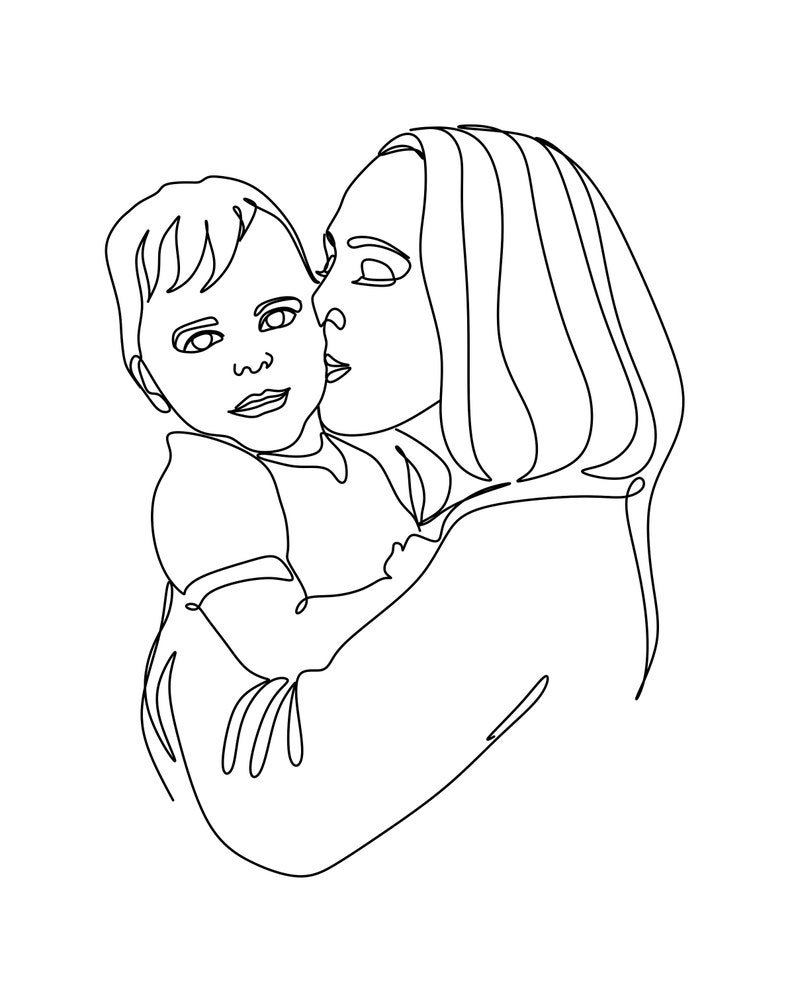 Custom One Line Drawing One Line Portrait Personalized - Etsy