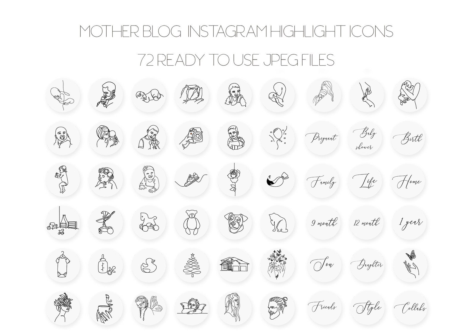 Baby Highlight Cover Mother Instagram Highlight Icons Mom - Etsy