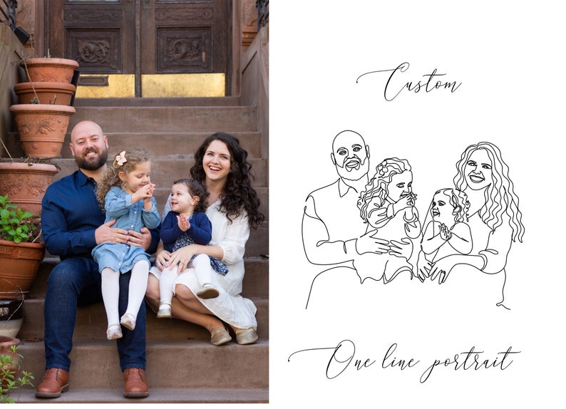 Custom Line Drawing. Custom Line Portrait. Custom Line Art. | Etsy