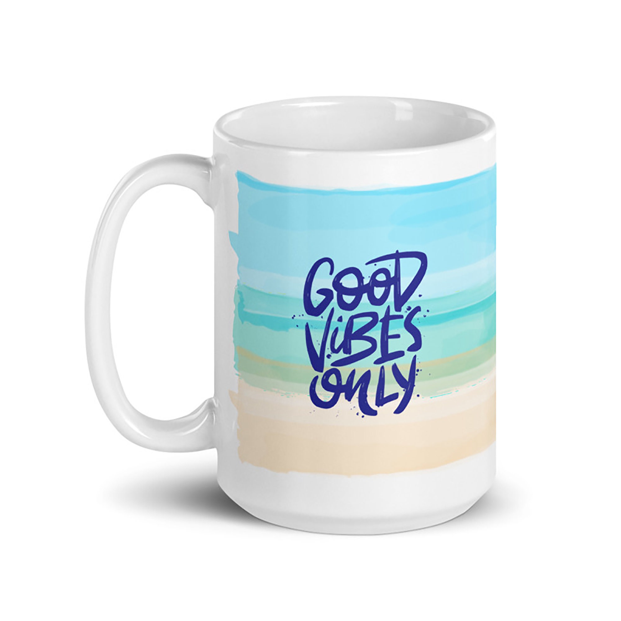 Good Vibes Only Summer Breeze White Glossy Mug - Etsy
