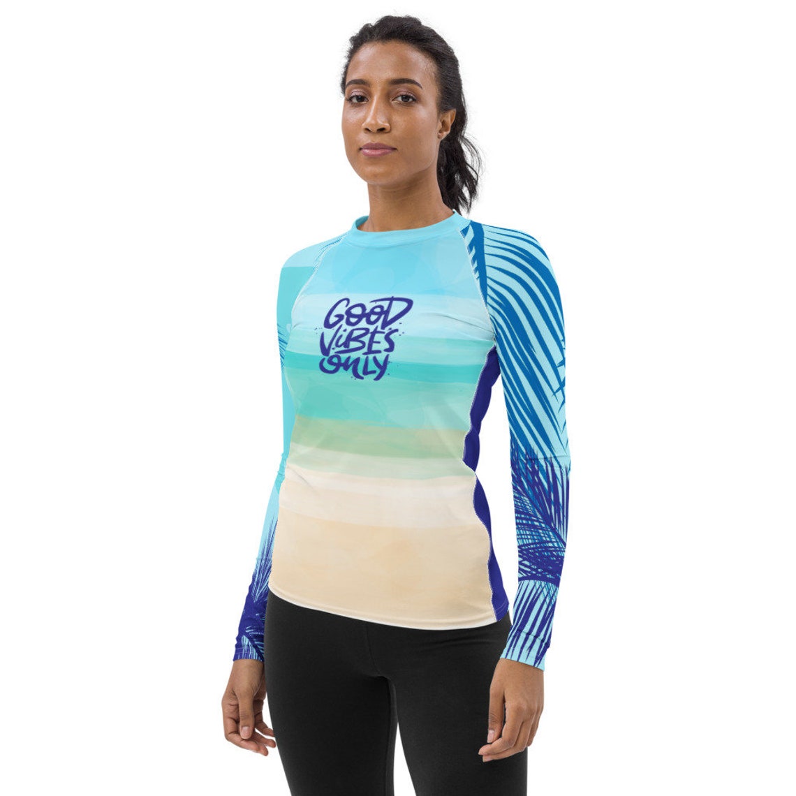 Good Vibes Only Summer Breeze Women's Rash Guard - Etsy