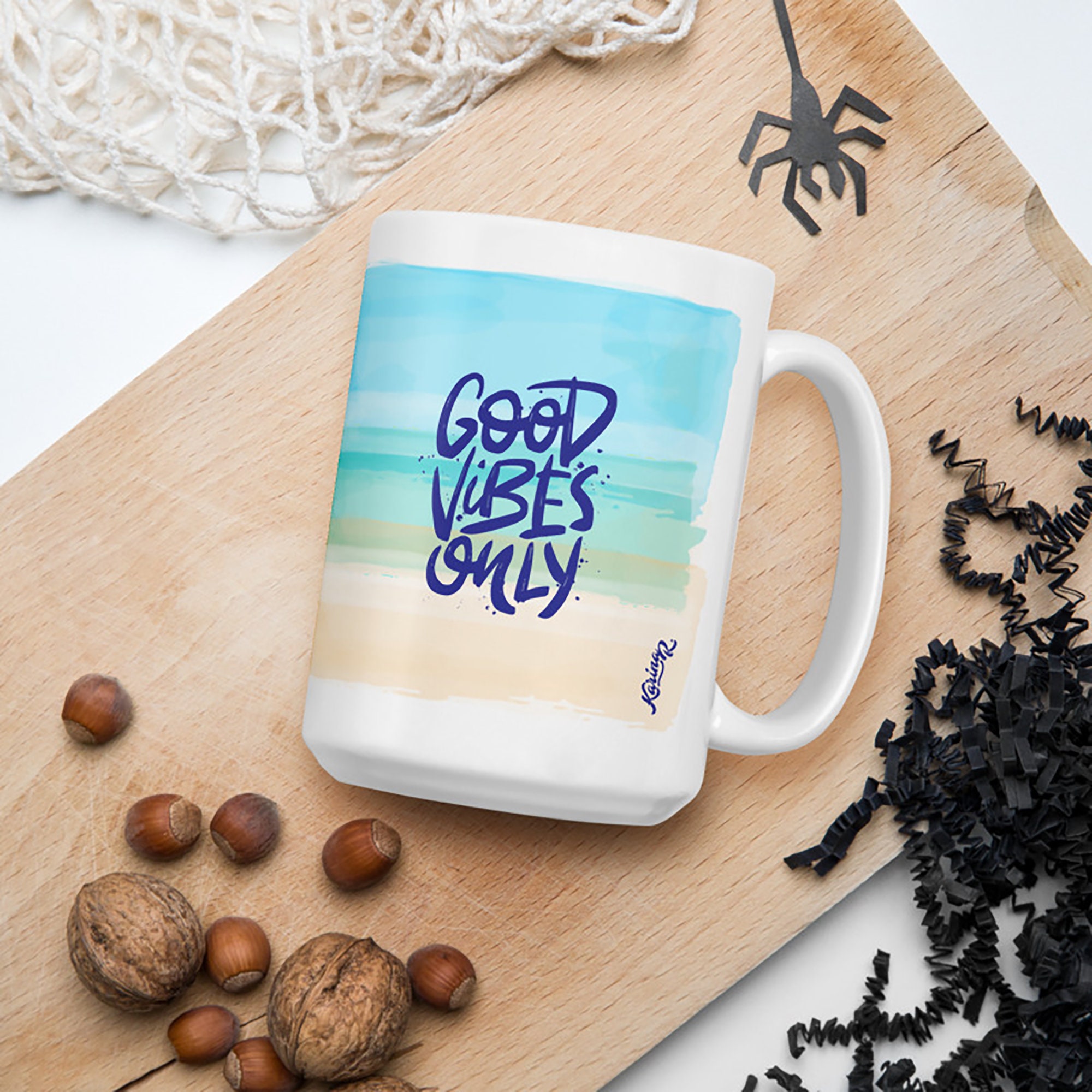 Good Vibes Only Summer Breeze White Glossy Mug - Etsy
