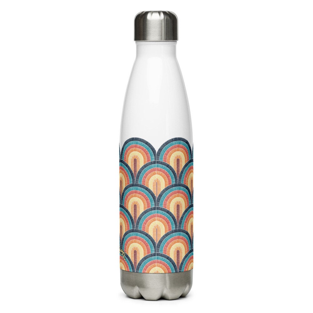 Rainbow Embroidery Pattern Stainless Steel Water Bottle - 17oz - Etsy