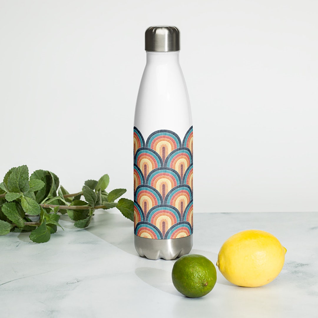 Rainbow Embroidery Pattern Stainless Steel Water Bottle - 17oz - Etsy
