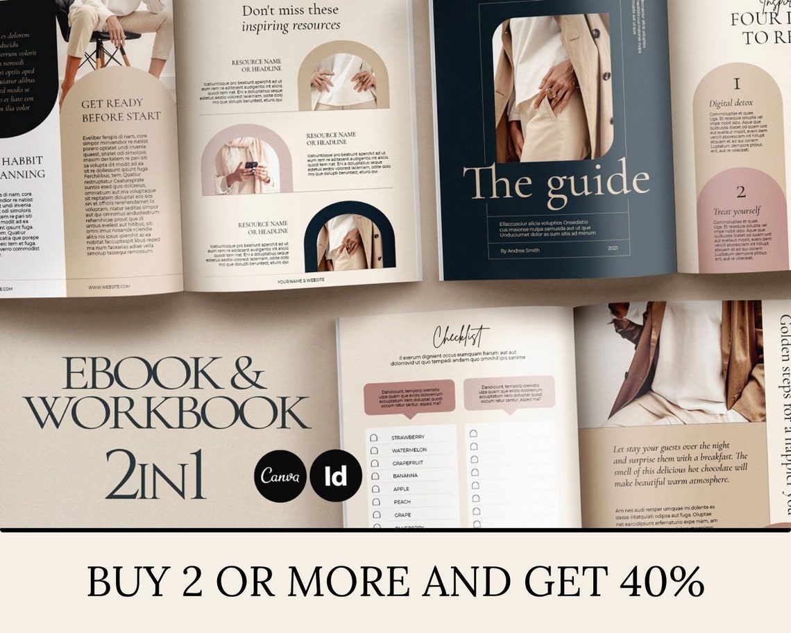 Course Creator Ebook Workbook Template Canva & Indesign. Ideal - Etsy