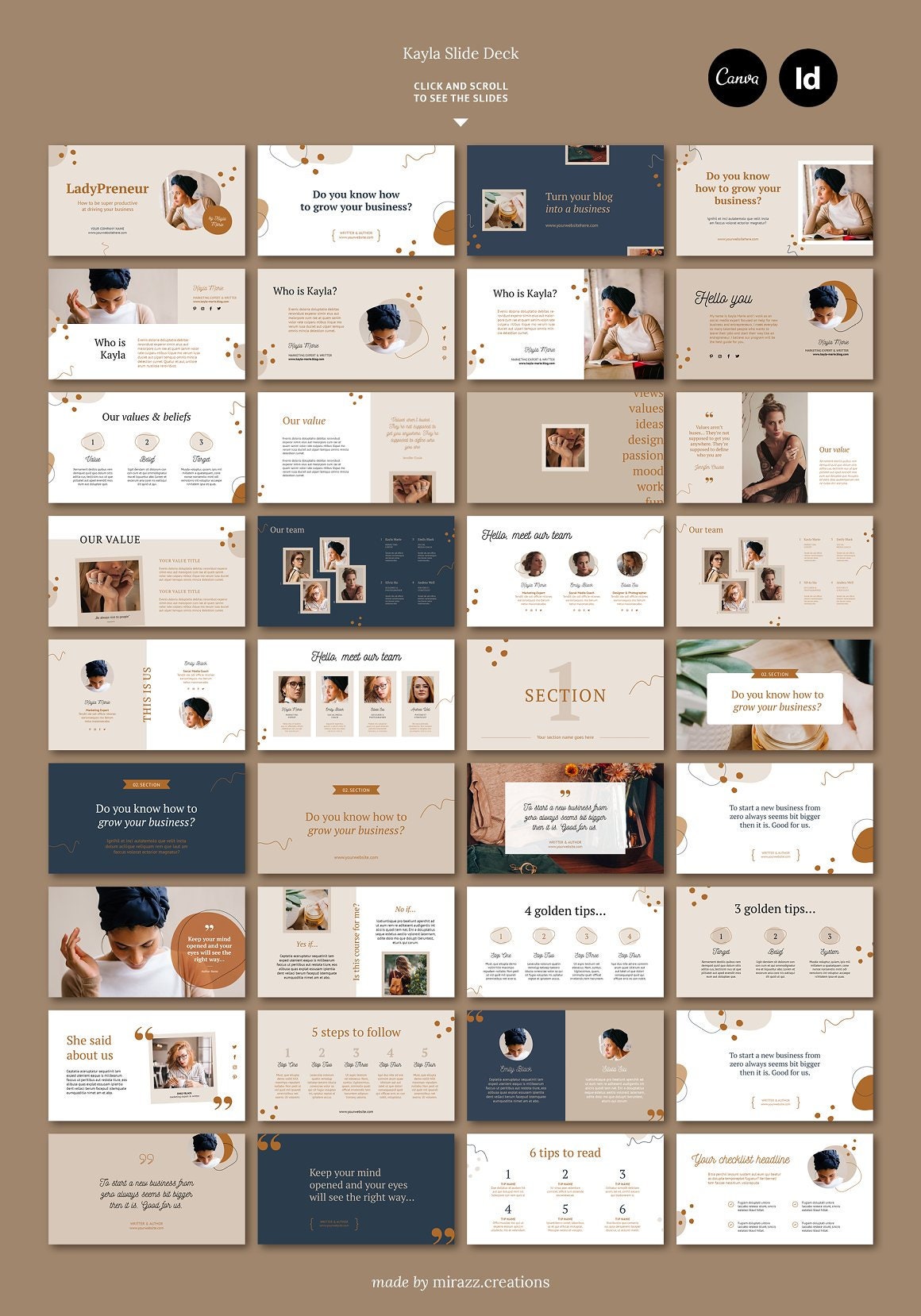 Slide Deck Template Canva & Indesign Template Course - Etsy