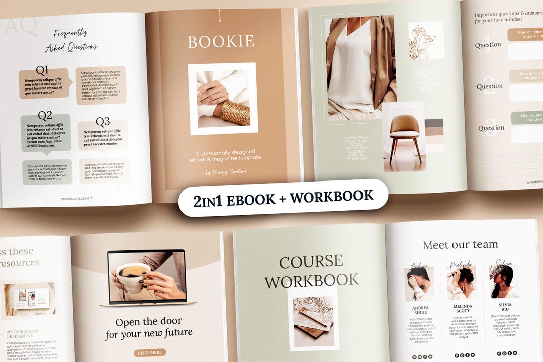 Elegant Course Creator Ebook Template, Digital Workbook Template, Canva ...