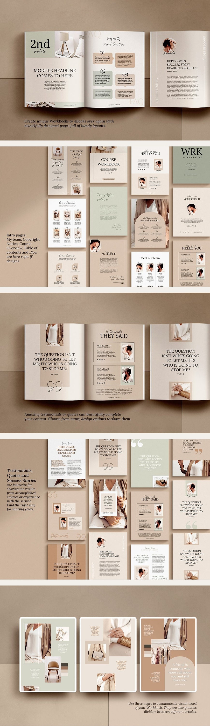Elegant Workbook Template Canva; Adobe Indesign; Checklist Template ...