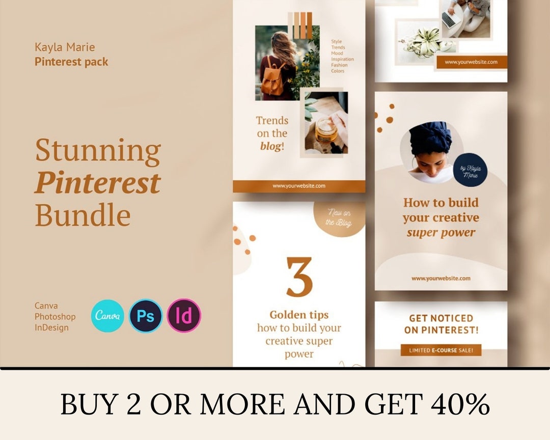 Pinterest Template Canva Photoshop Indesign Template - Etsy