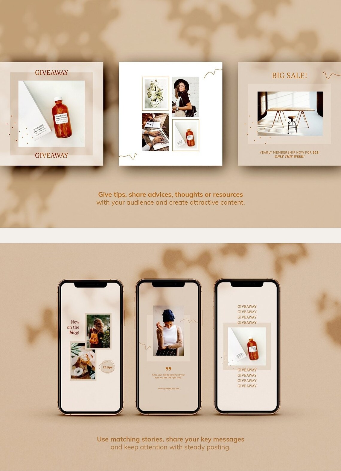 Instagram Template Canva Photoshop Indesign Template - Etsy