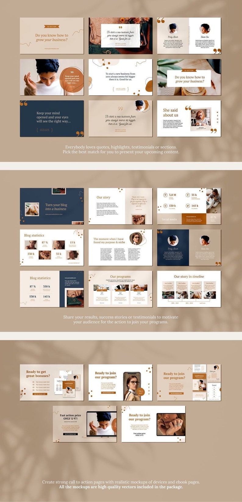 Slide Deck Template Canva & Indesign Template Course - Etsy
