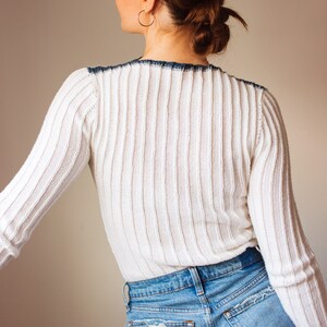 Draw the Line Sweater Knitting Pattern - Etsy