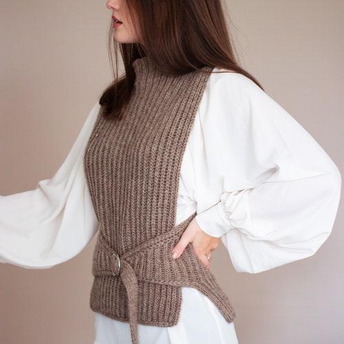 Knitting Pattern for Sofia Slipover V Neck Vest Knitting - Etsy