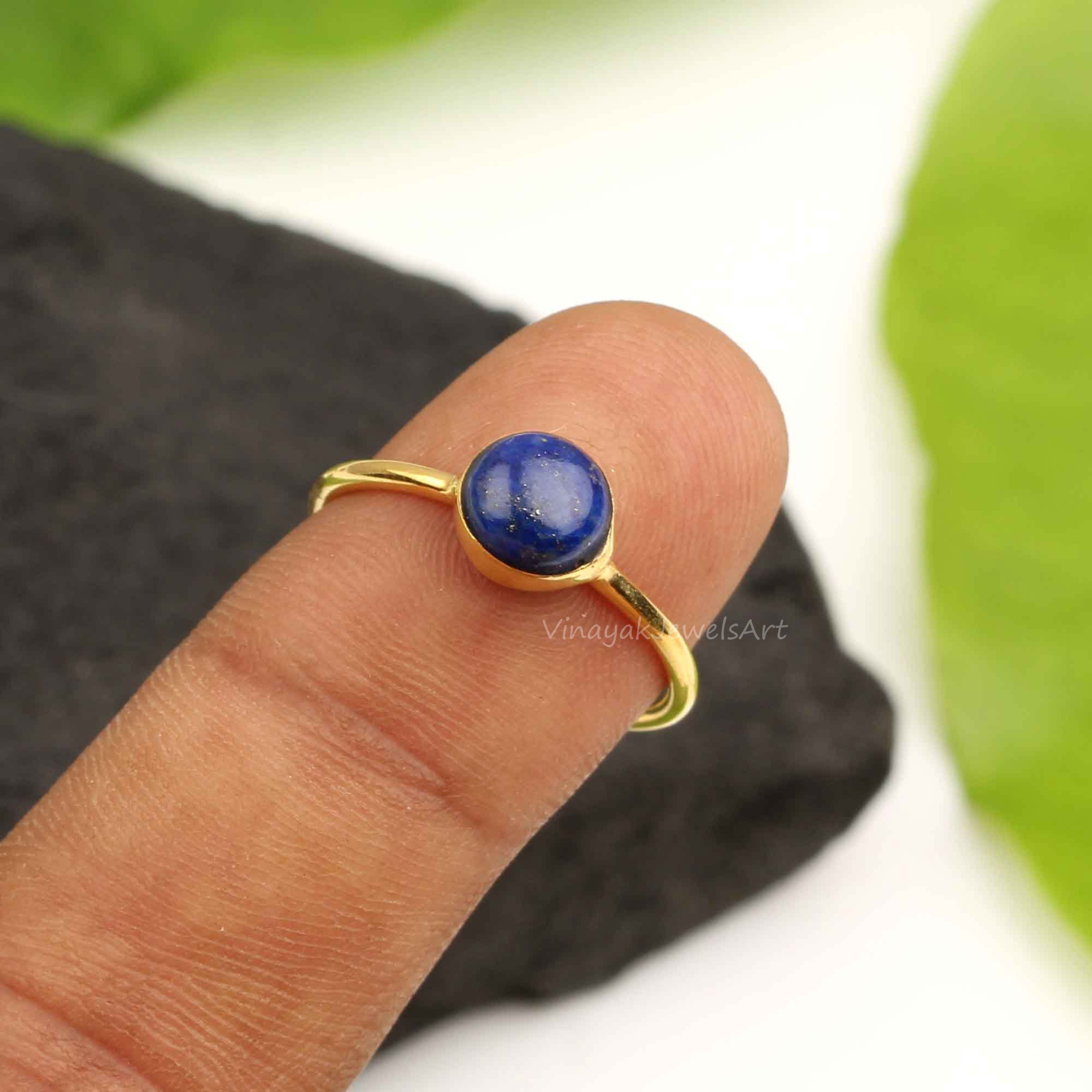 High Quality Lapis Ring 6mm Round Lapis Ring Lapis | Etsy