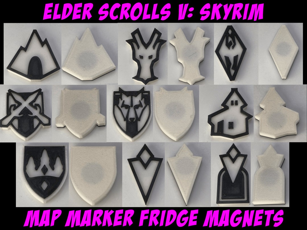 Elder Scrolls V: Skyrim Map Marker Fridge Magnet - Etsy