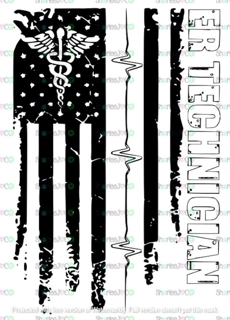 Emergency Room Tech Flag SVG - Etsy