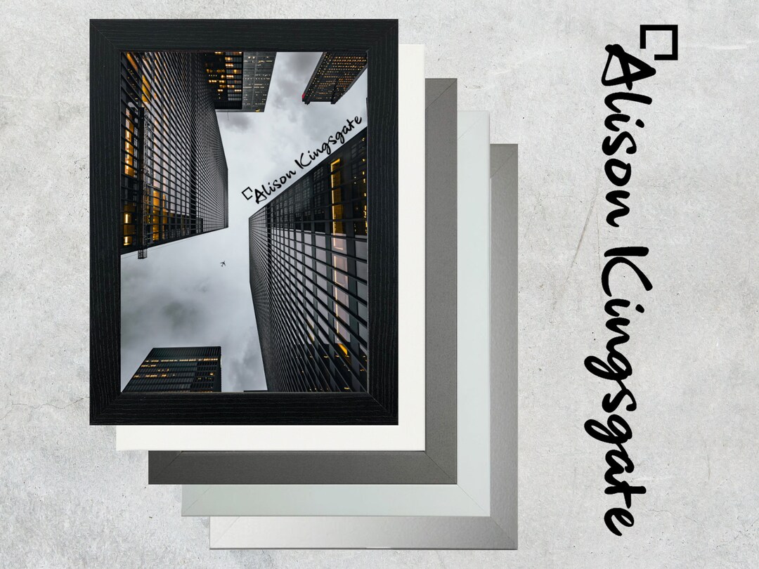 Modern Sleek Black White Light Grey Dark Grey Silver Picture Frames ...