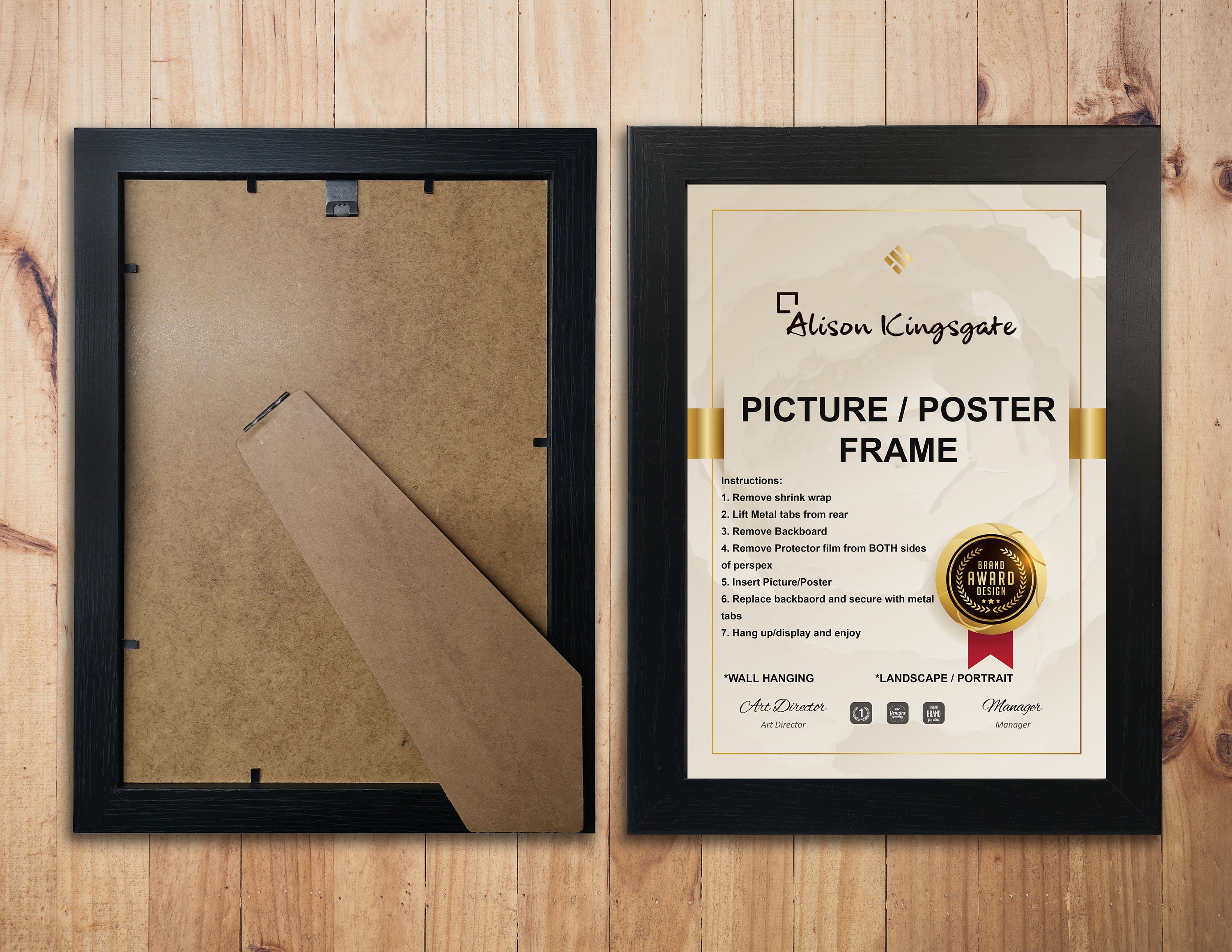 Handmade Picture Frame With Mount Black Frame White Mount - Etsy UK