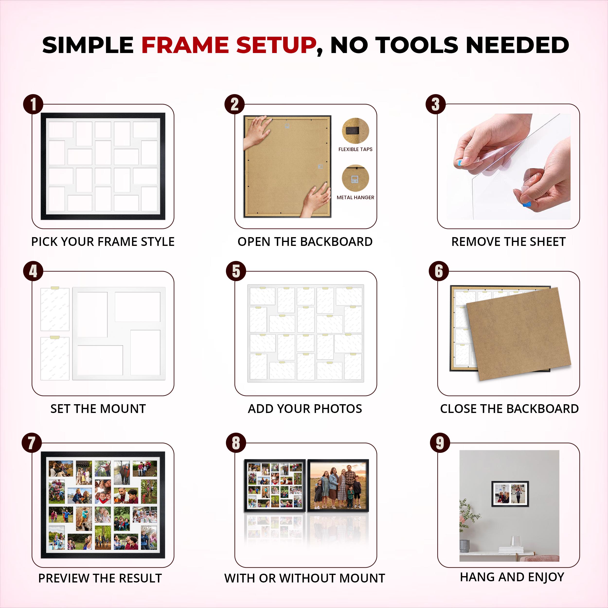 Multi Picture Frame – Family Photo Collage Frame in Classic Style ...