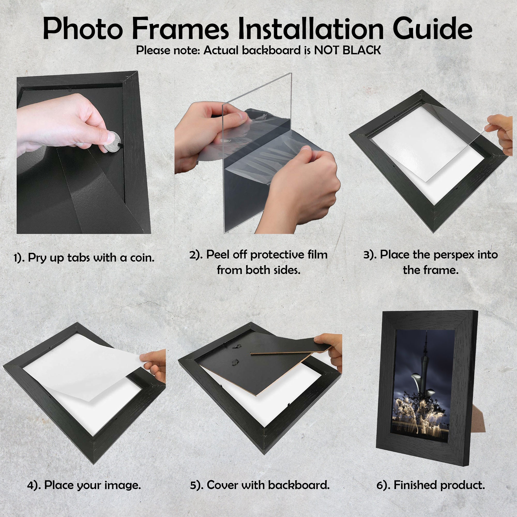 A1 / A2 / A3 / A4 / A5 / A6 BLACK Picture Frames WHITE Photo - Etsy UK