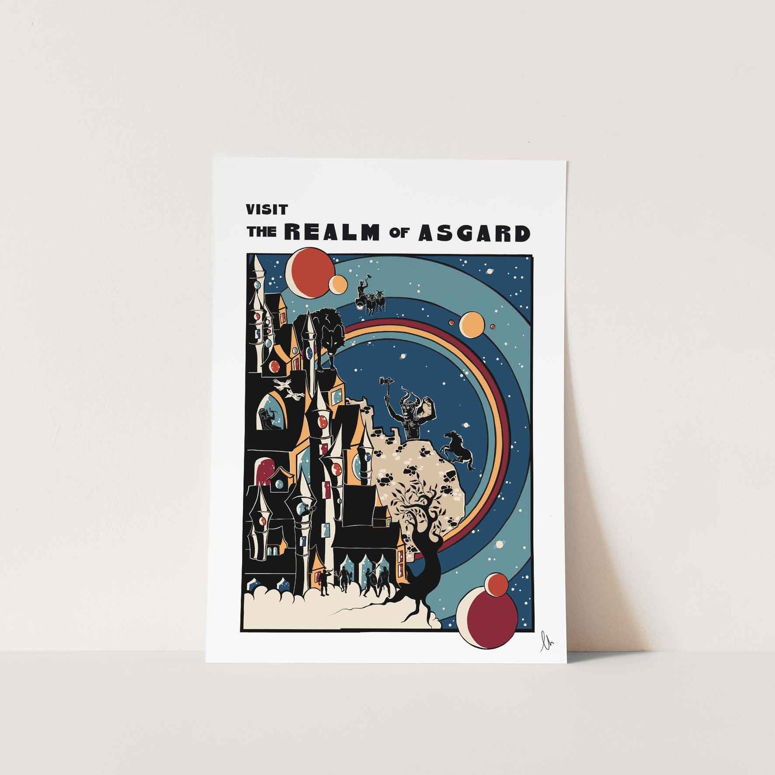 The Realm of Asgard Norse Mythology Inspired Travel Poster - Etsy UK