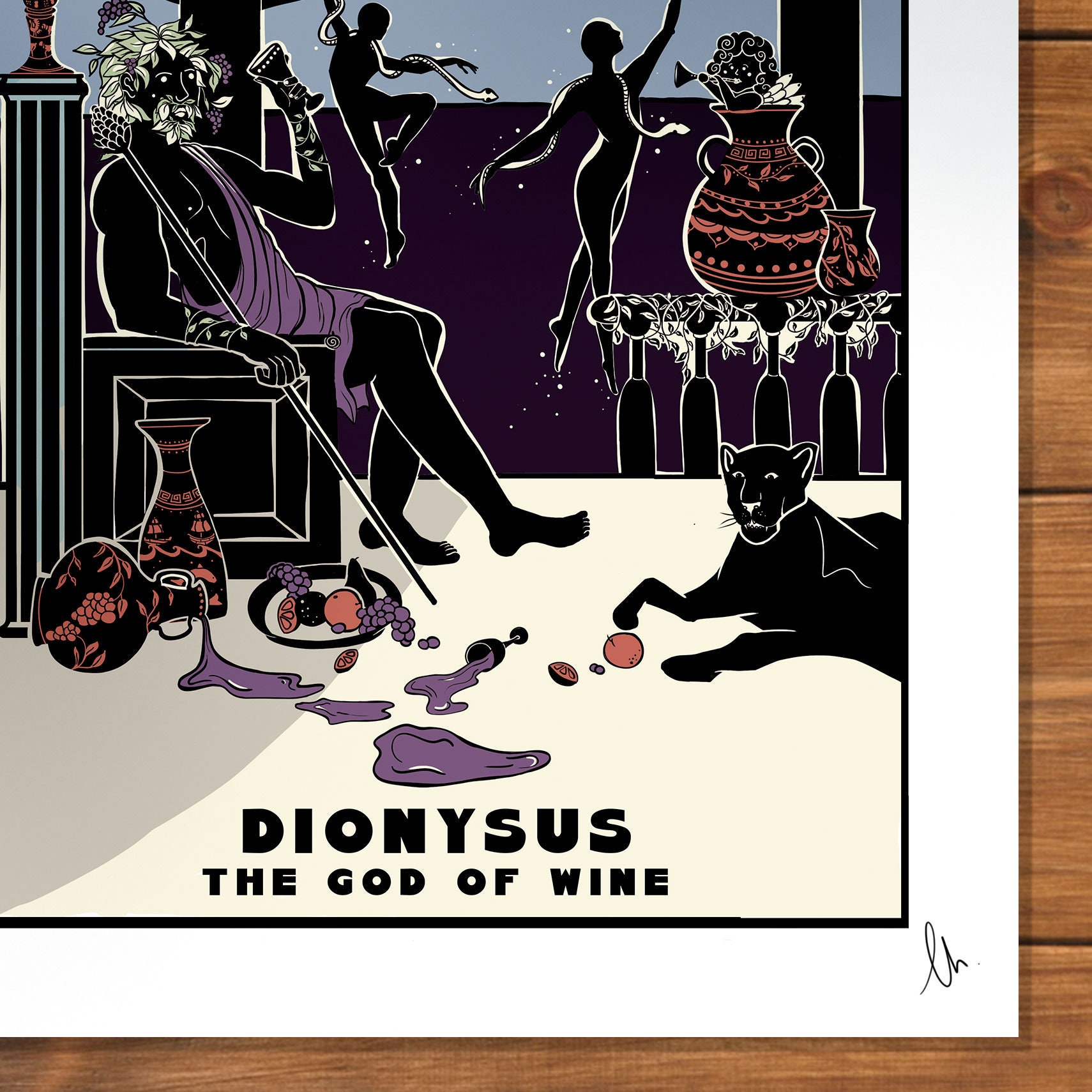 Dionysus the God of Wine Greek Mythology Print Gods and | Etsy