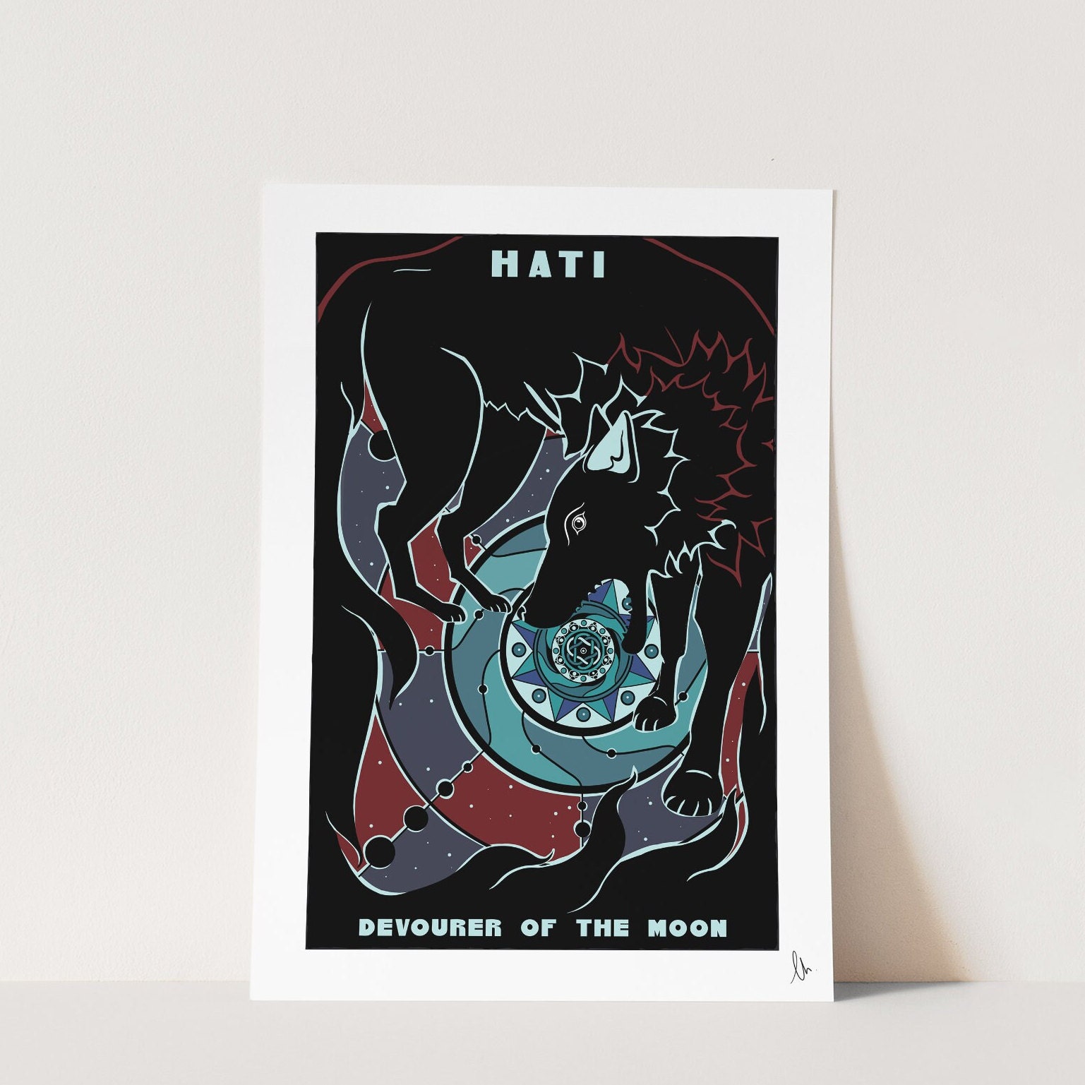Hati Devourer of the Moon Wolf Norse Mythology Print Sun - Etsy UK