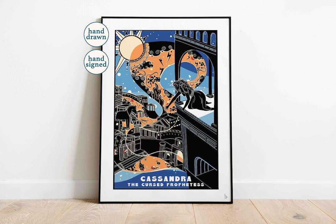 Cassandra Print: Cursed Prophetess, Greek Mythology Wall Art (A4, A3 ...