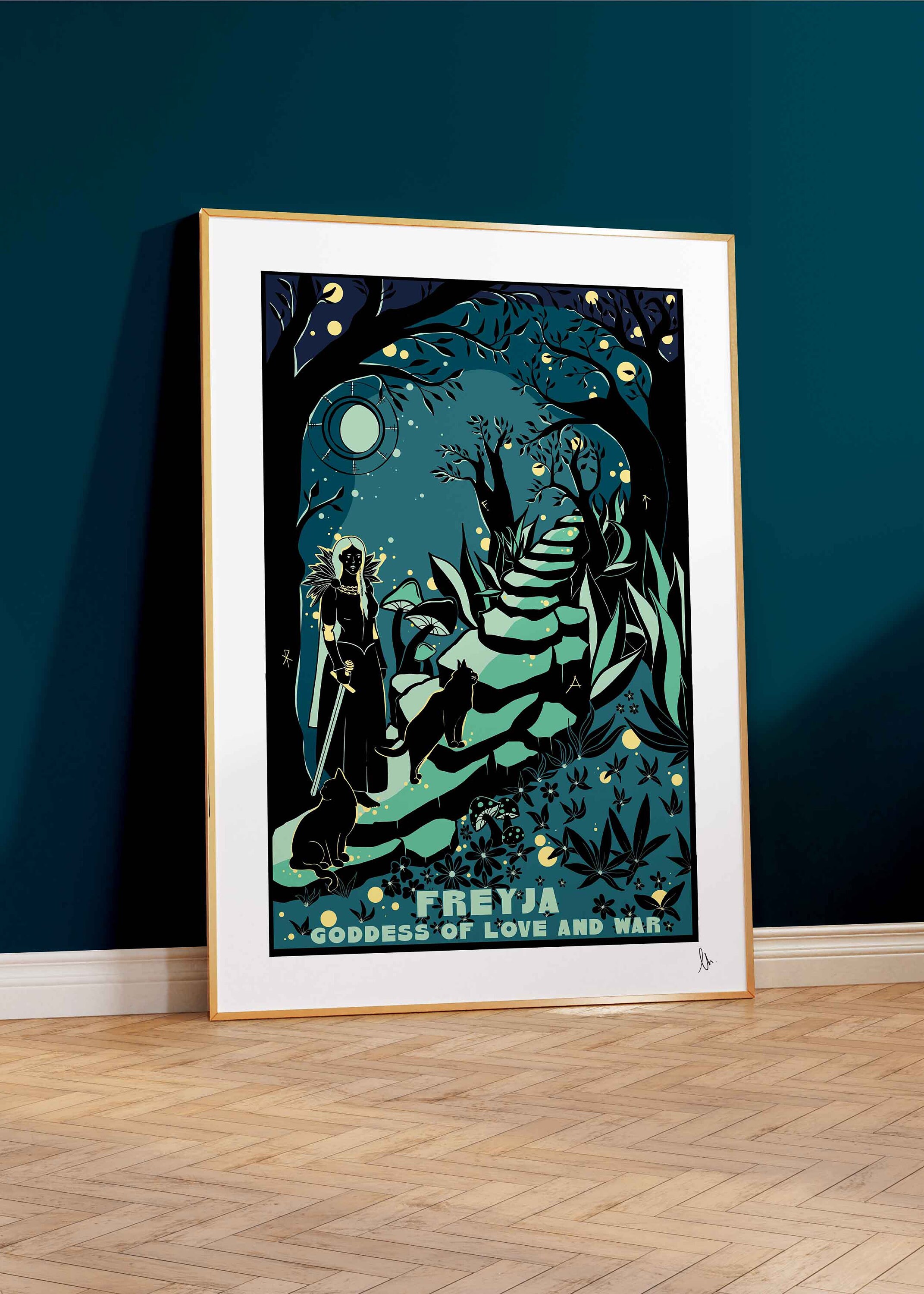 Freyja Goddess Print: Norse Mythology Wall Art (A4, A3, A2) - Etsy