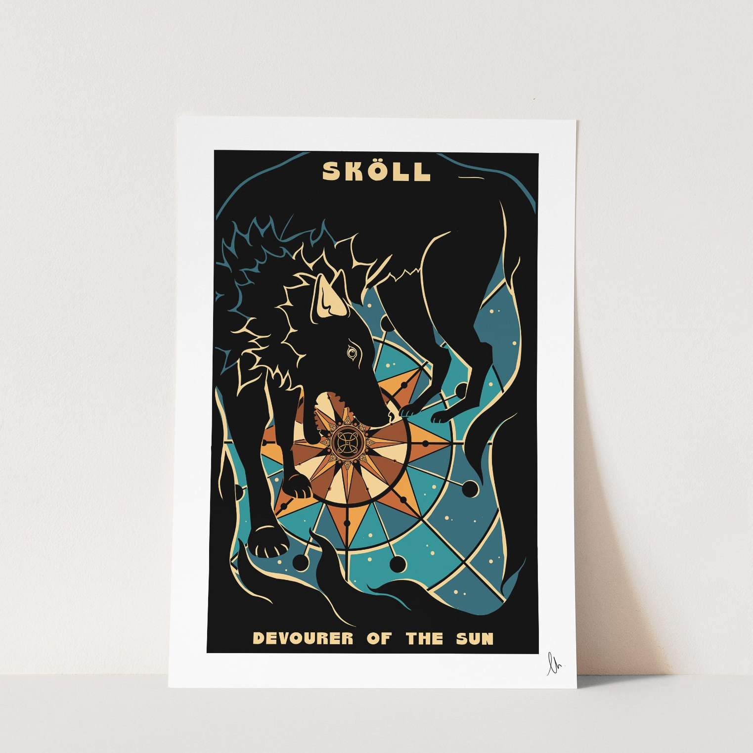 Sköll Devourer of the Sun Norse Mythology Print Skoll and - Etsy UK