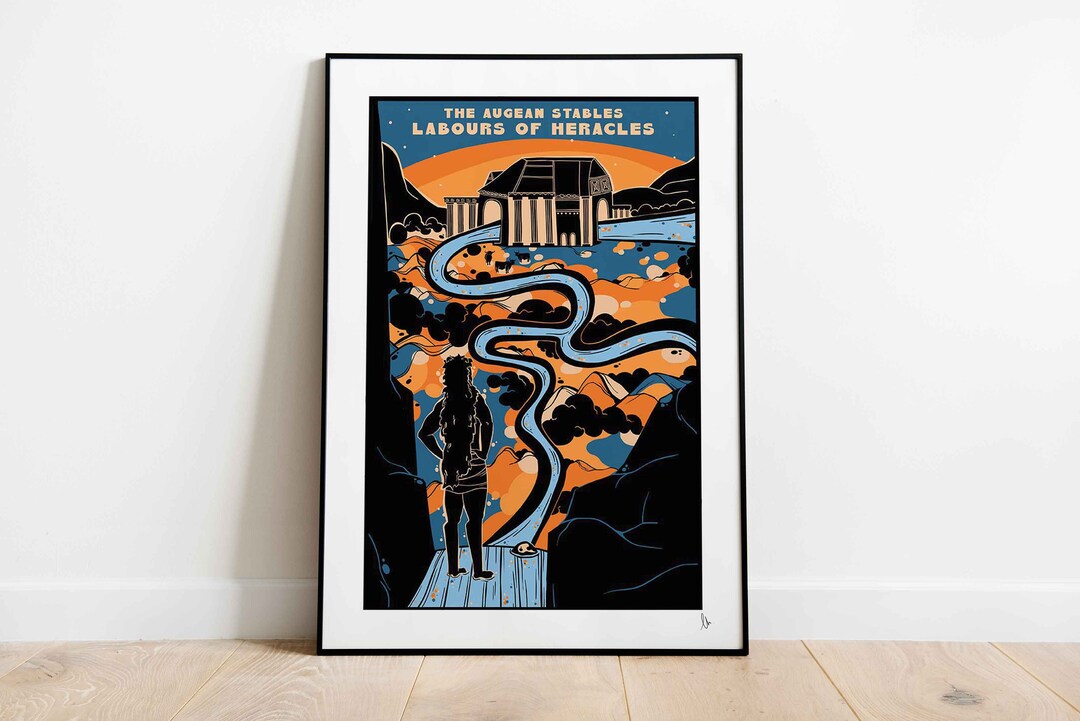 The Augean Stables, the Labours of Heracles, Greek Mythology Print ...