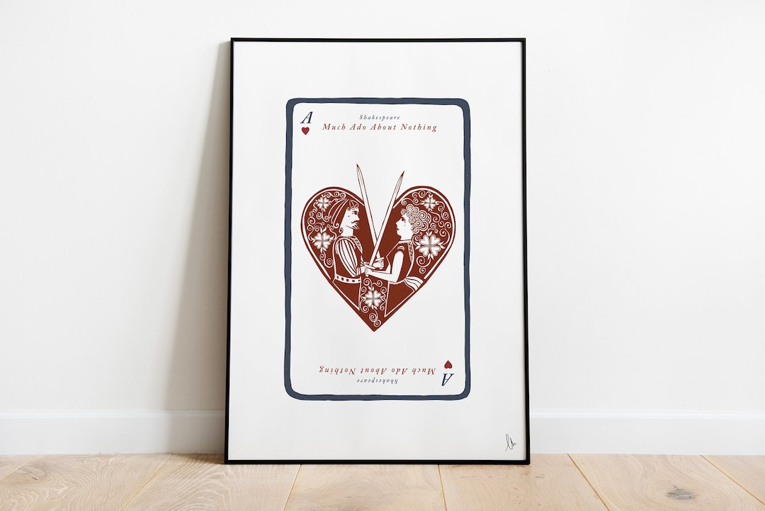 Much Ado About Nothing Print: Shakespeare Playing Card Poster (A4, A3 ...