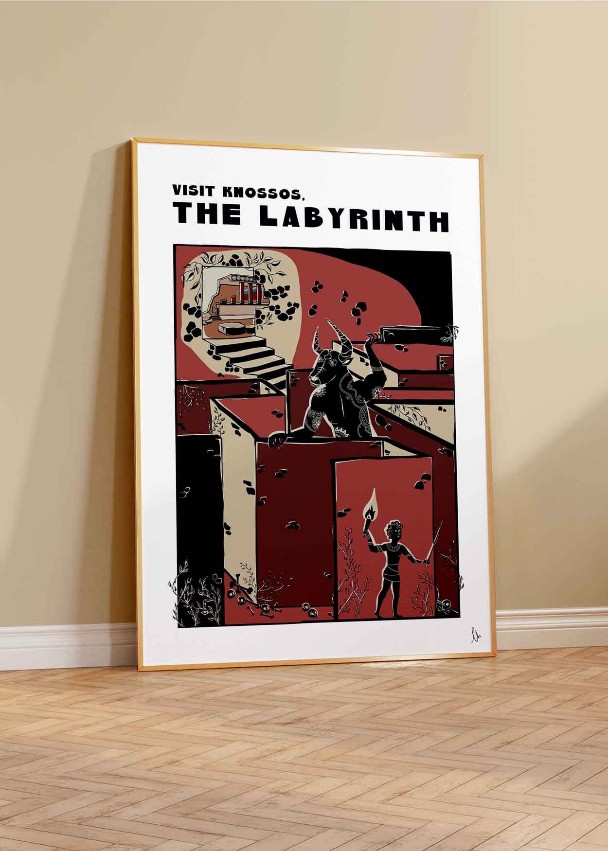 Knossos the Labyrinth: Greek Mythology Print Theseus and the - Etsy UK