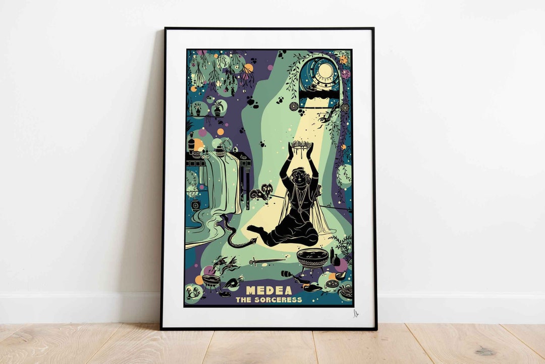 Medea, the Sorceress, Greek Mythology Print, Witch of Colchis Art, Gods ...