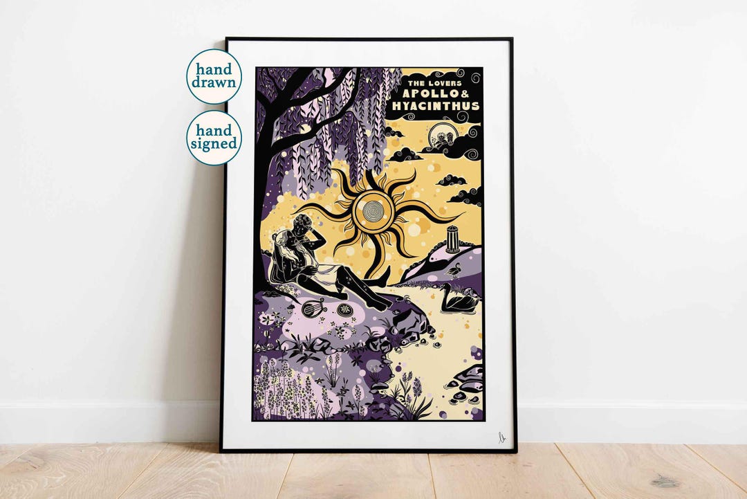 Apollo and Hyacinthus Greek Mythology Print: Greek Lovers Home Decor ...