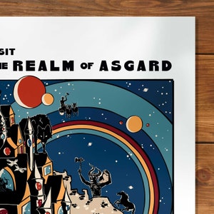 The Realm of Asgard, Norse Mythology Inspired Travel Poster, Norse God ...