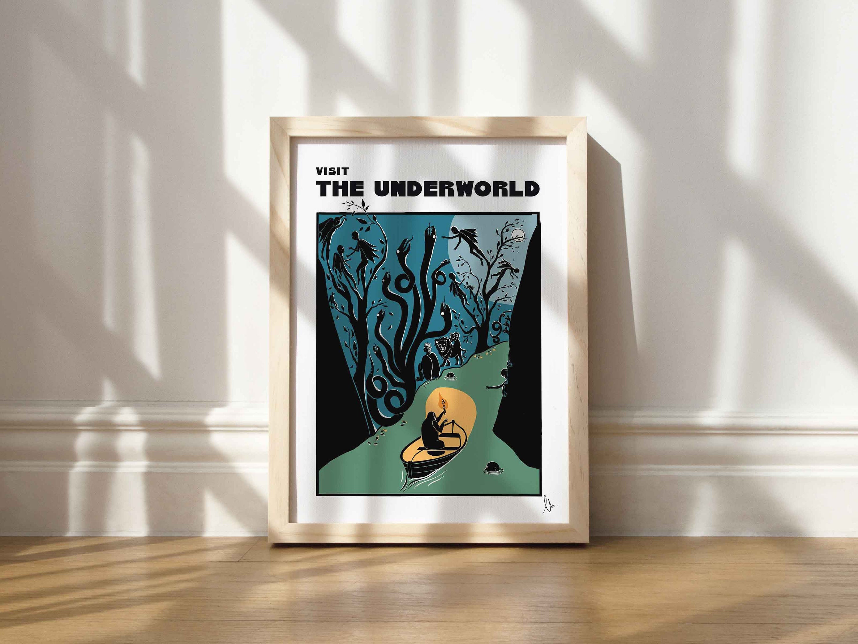 The Underworld Print Travel Poster Greek Mythology Print - Etsy UK