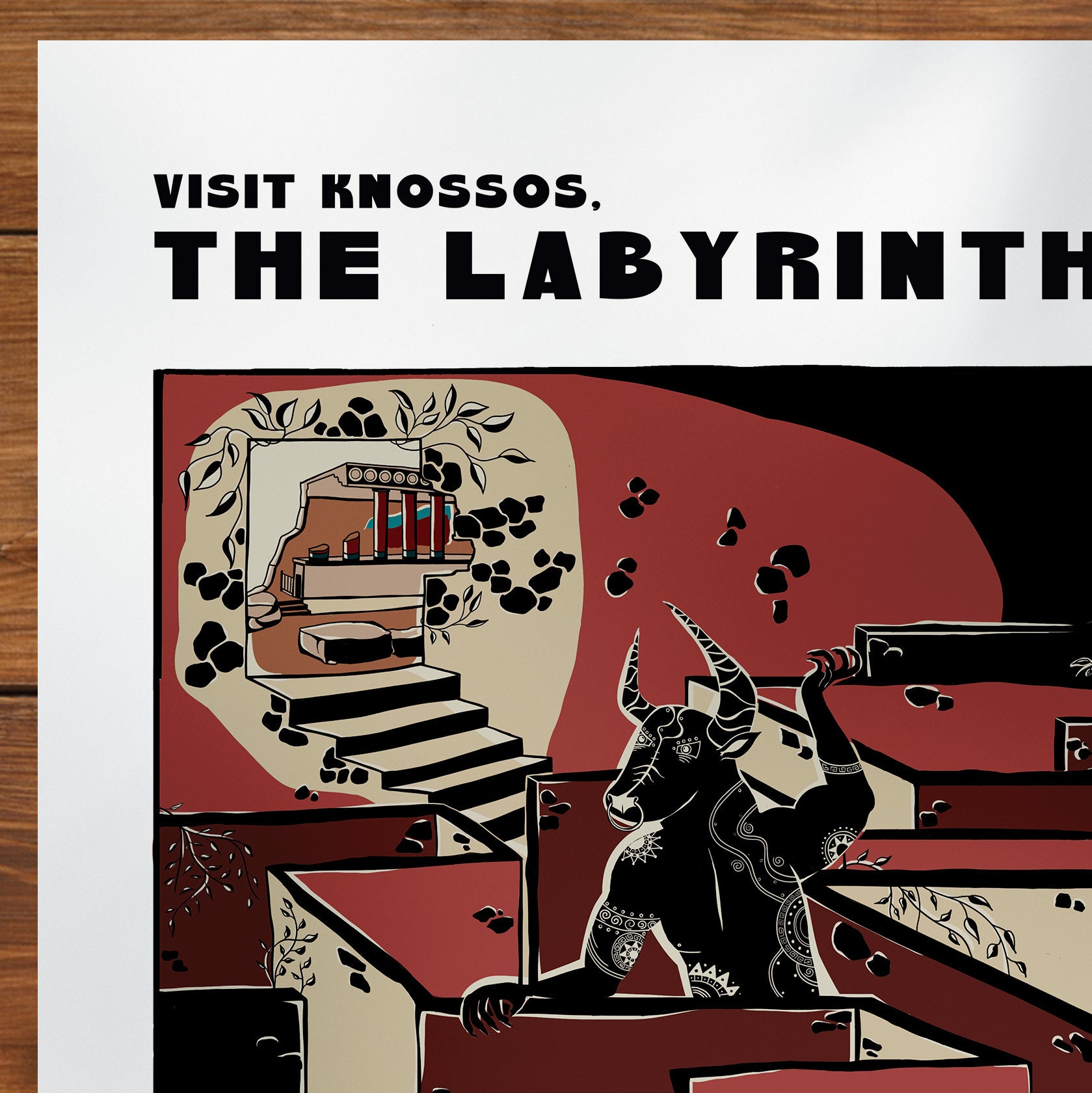 Knossos the Labyrinth: Greek Mythology Print Theseus and the | Etsy UK