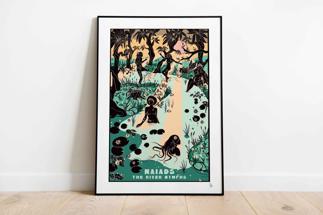River Nymphs, Naiads: Greek Mythology Print, Freshwater Nymphs Art ...
