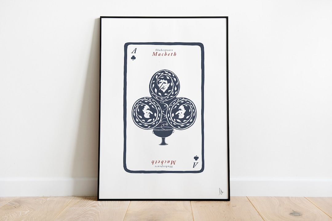 Macbeth Playing Card Art Print: Shakespeare Gift (A4, A3) - Etsy