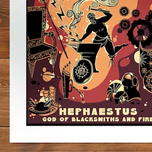Hephaestus, God of Blacksmiths and Fire, Greek Mythology Print, Gods ...