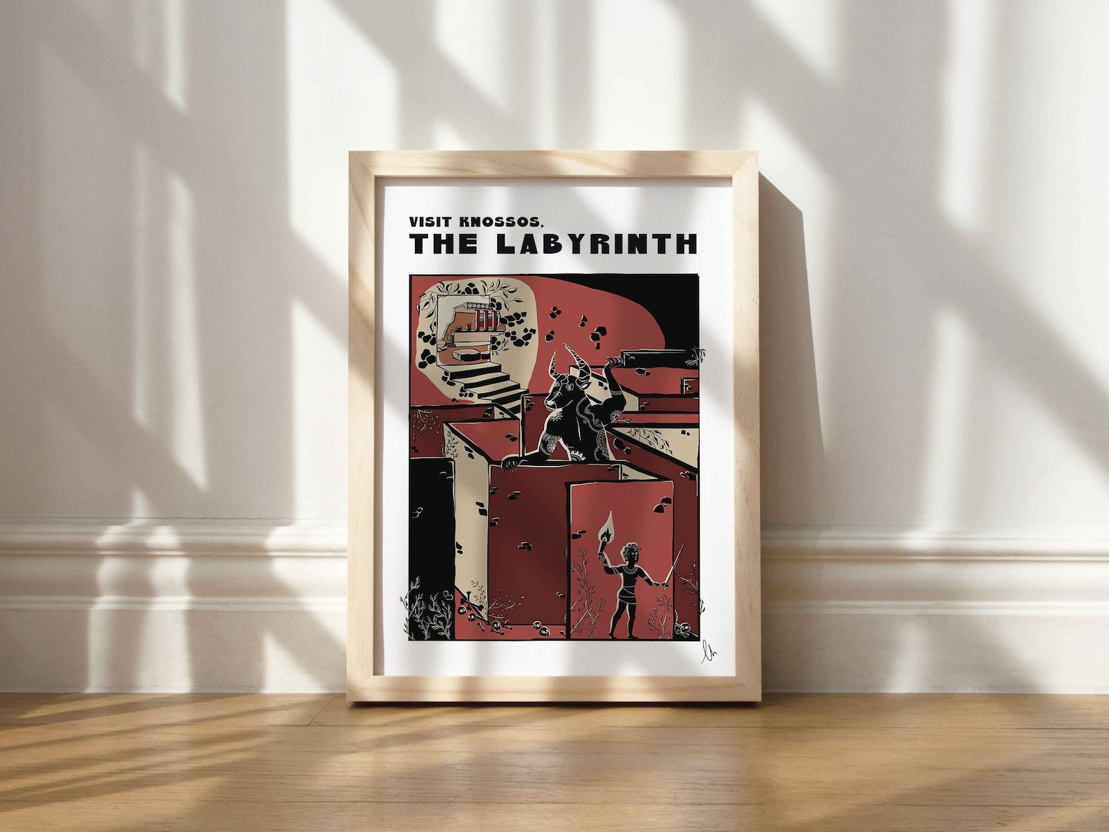 Knossos the Labyrinth: Greek Mythology Print Theseus and the - Etsy UK