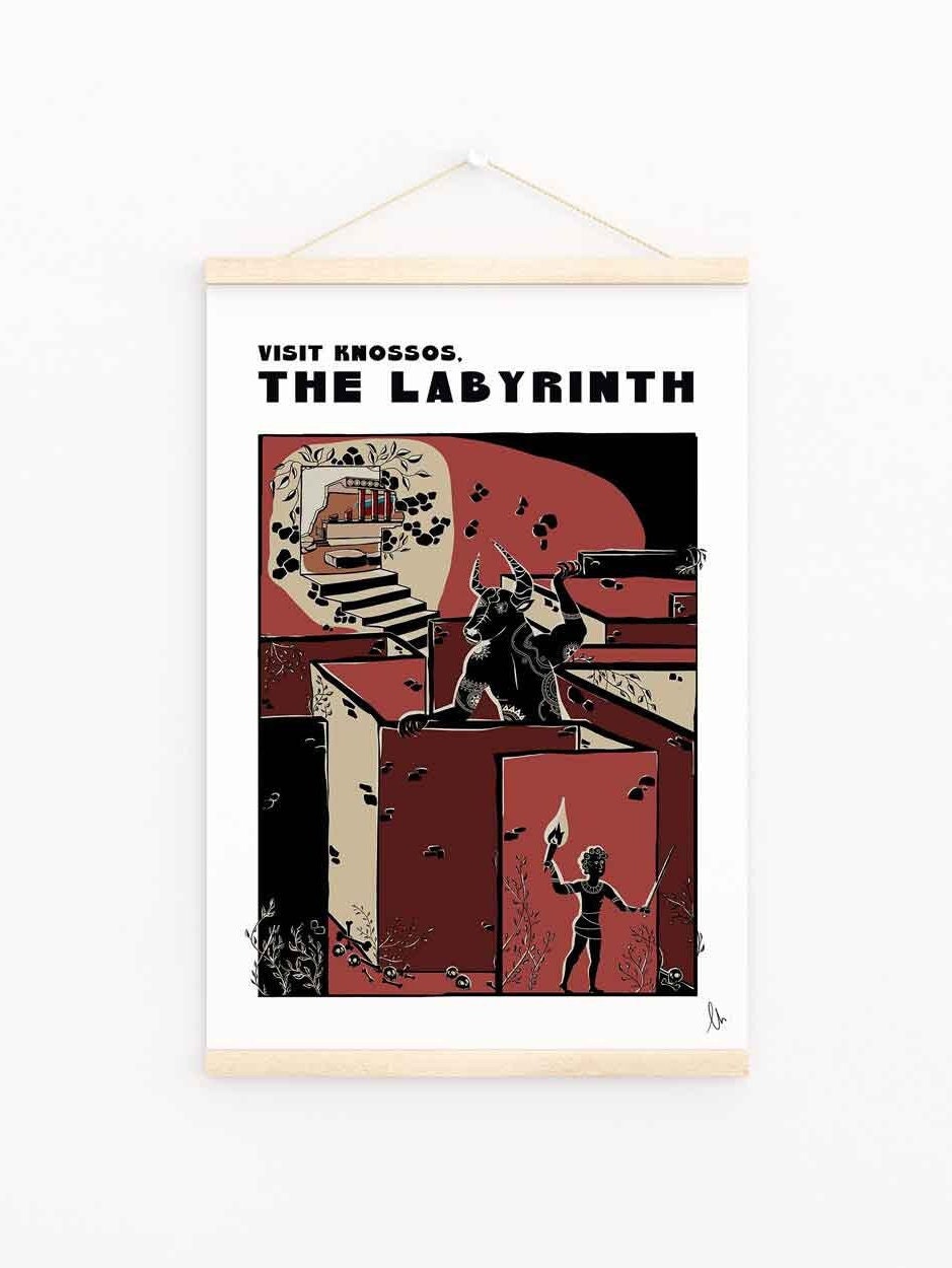 Knossos the Labyrinth: Greek Mythology Print Theseus and the - Etsy UK