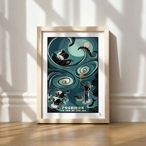 Poseidon Art Print: Greek Mythology Wall Decor (A4, A3, A2) - Etsy