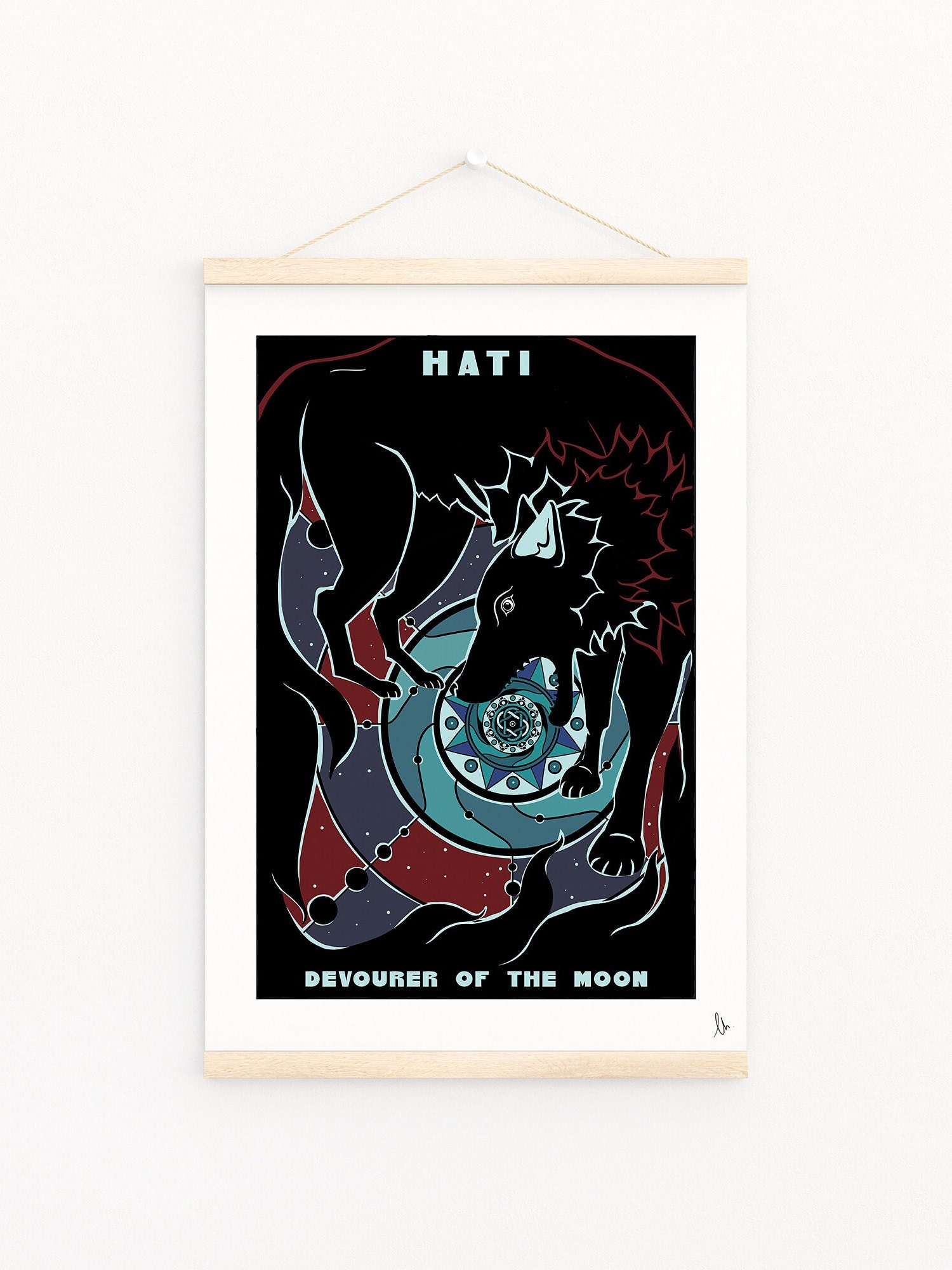 Hati Devourer of the Moon Wolf Norse Mythology Print Sun - Etsy UK