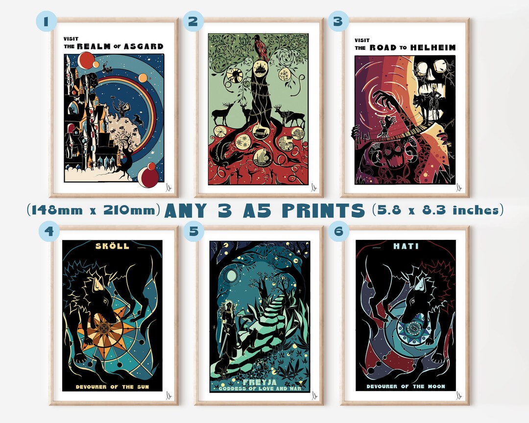 Any 3 A5 Norse Mythology Mix and Match Set, Myths and Folklore Gift Set ...